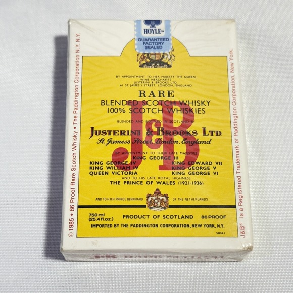 Games | Jb Rare Blended Scotch Whisky Vintage 1985 Playing Cards New ...